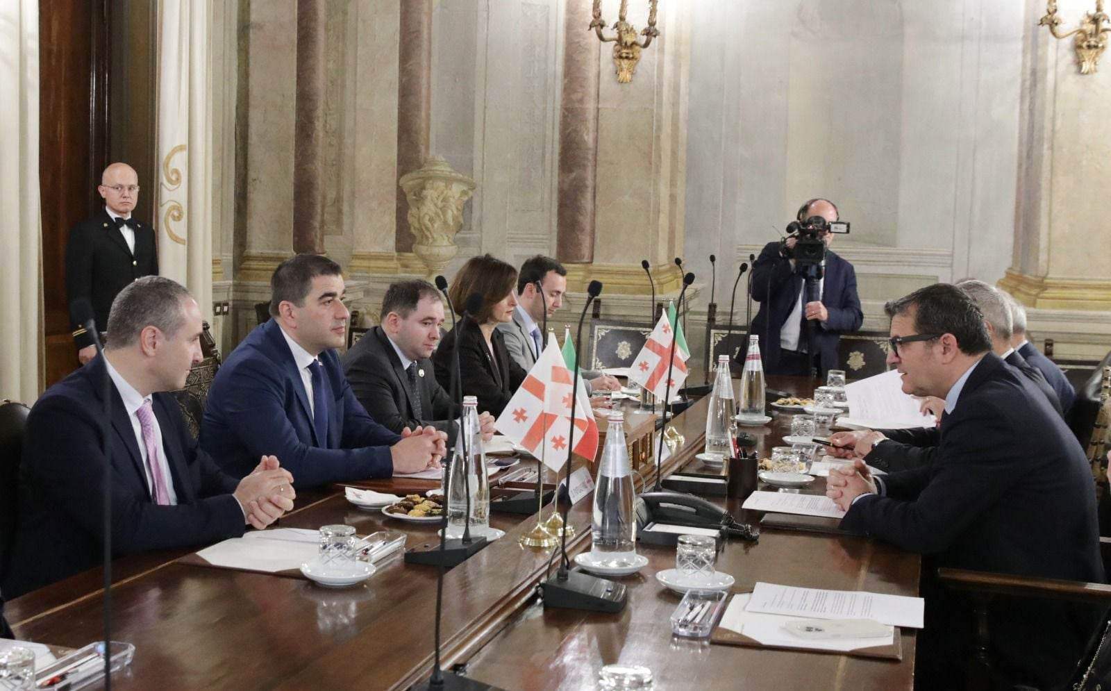 შალვა პაპუაშვილი იტალიის პარლამენტის სენატის ვიცე პრეზიდენტს შეხვდა